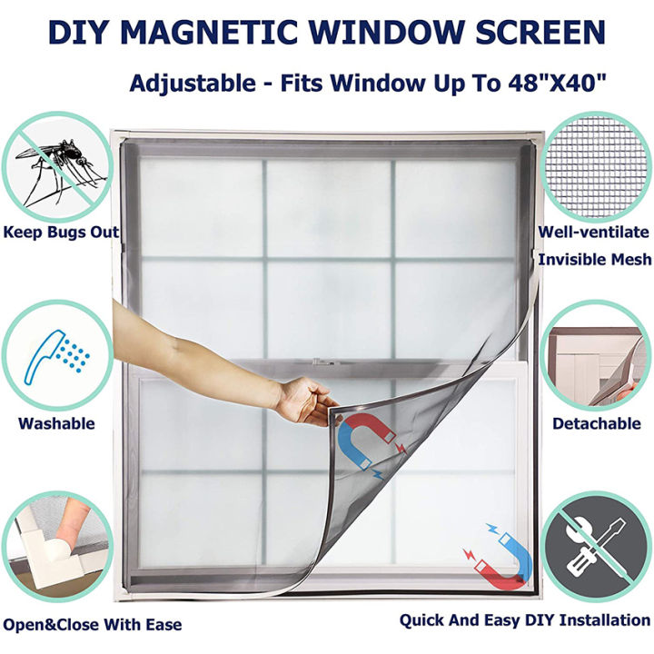 【Full Set】DIY magnetic mosquito Net Insect Screen magnetic Window Mesh 磁吸蚊网 | Lazada