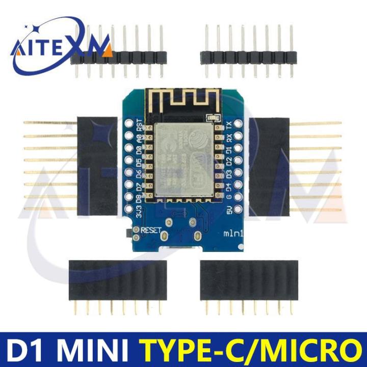 D1 Mini TYPE-CMICRO ESP8266 ESP-12F CH340G V2 USB D1 Mini บอร์ดพัฒนา WIFI D1 Mini NodeMCU Lua ...