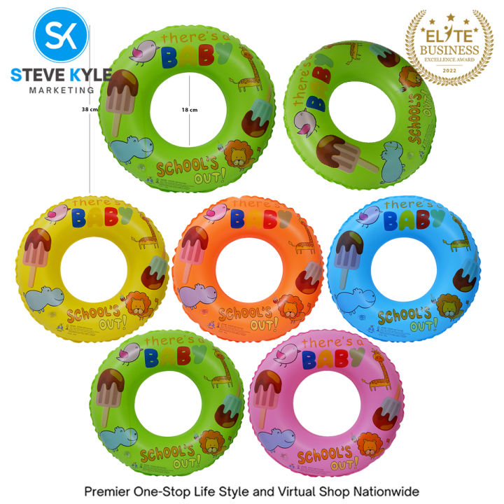 18 inches Cute Cartoon Character Swim Ring Floater for Kids Outdoor ...
