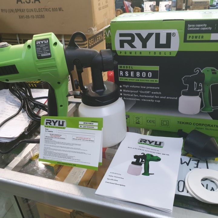 Spray Gun Electrik RYU RSE 800 Semprotan Cat Tembok Paint Zoom Listrik ...