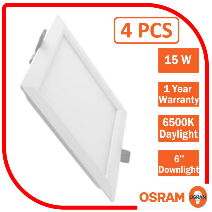OSRAM LED ECO SLIM DOWNLIGHT 15W SQUARE DAYLIGHT x 4 PCS | Lazada