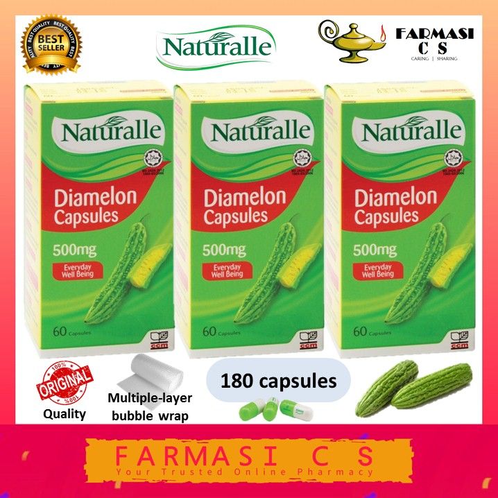 Naturalle Diamelon Capsules 500mg 60 capsules x 3 bottles (TRIPLE) EXP ...