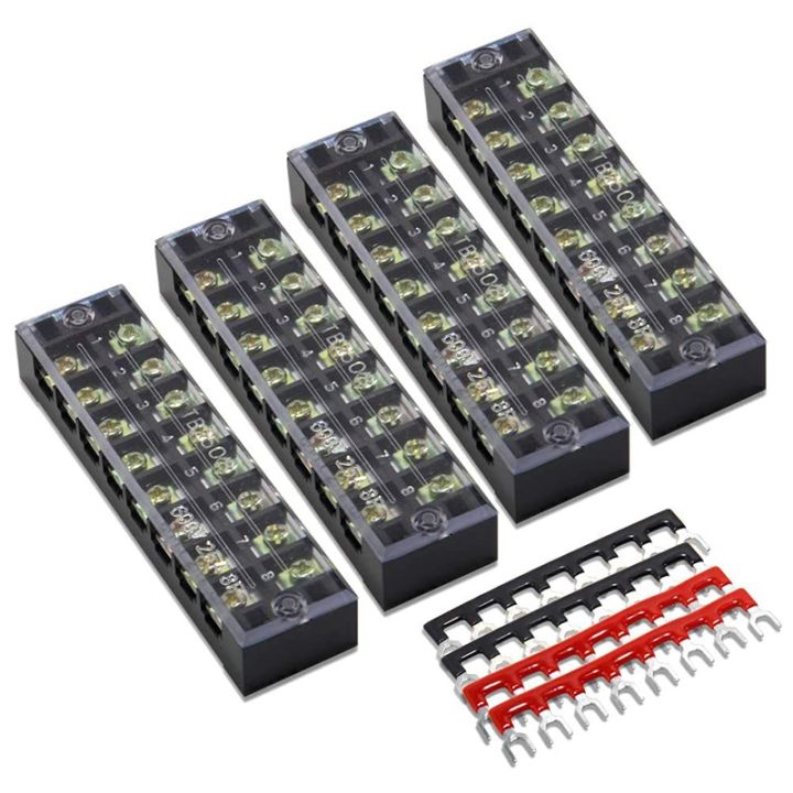 4 Pc 8P Terminal Block, 4 Pc 8P Shorting Bar, TB1505 Flame Retardant ...