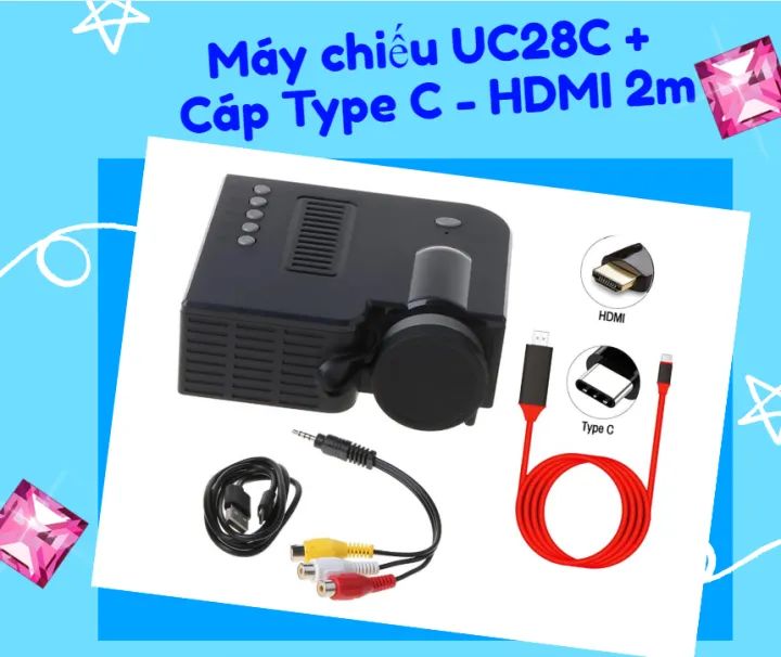 Máy chiếu mini UNIC / Uric UC28C Tặng kèm Cáp Type C - HDMI 2m - Hàng ...