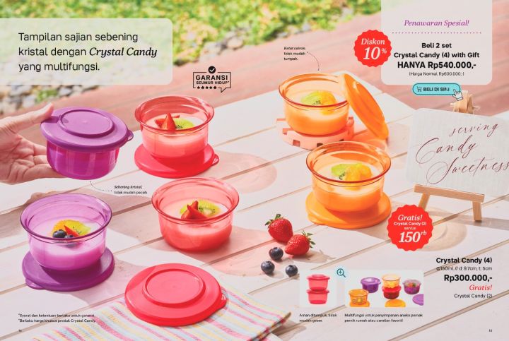 Tupperware Crystal Cristal Candy 6 pcs Tupperware | Lazada Indonesia