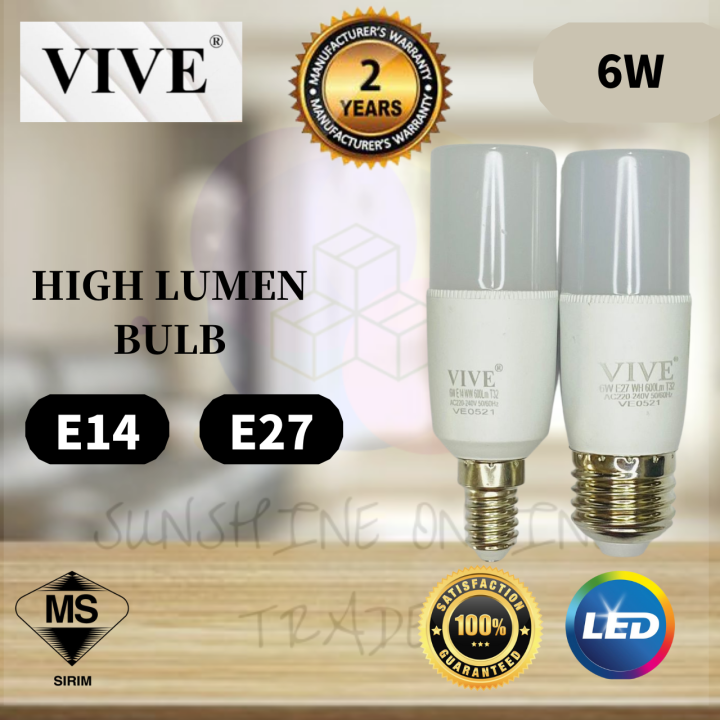 [Sirim] LED E27 E14 Stick Bulb 6W Energy Saving Mentol Ceiling Table Lamp Lighting Downlight ...