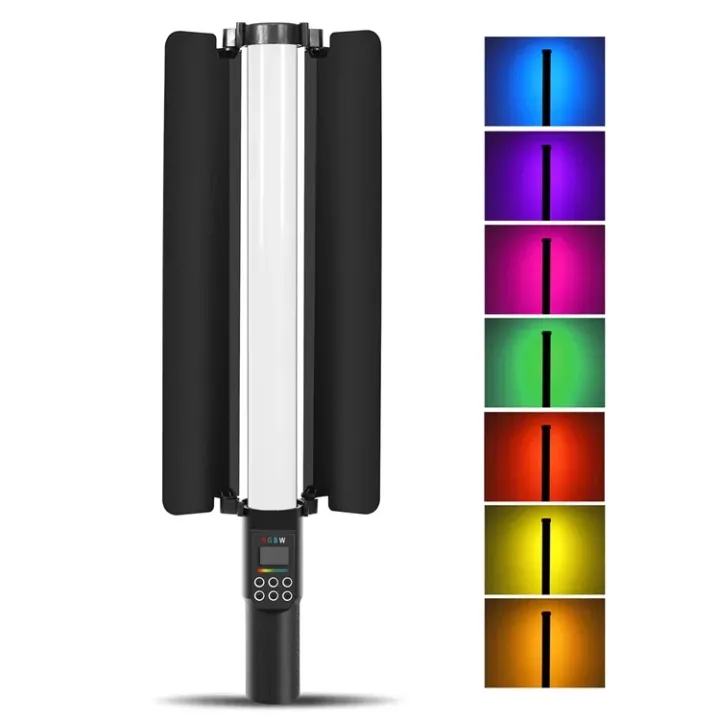 Tenwish Handheld RGB LED Video Light Stick with Metal Barndoor Portable ...