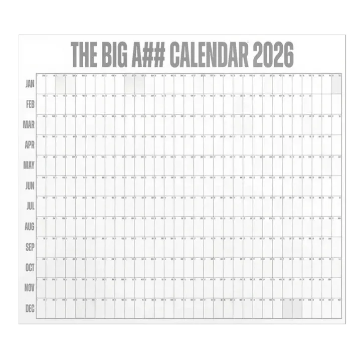กระดานลบแห้งปฏิทินปฏิทินลบได้ลบขนาดใหญ่2026ลบปฏิทินติดผนัง-ลบได้ทั้งปี ...