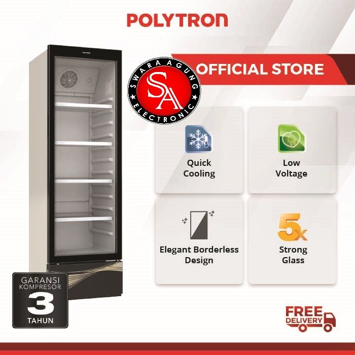 Kulkas Showcase 4 Rak 280 Liter Polytron Type: SCN 237 (Khusus Daerah ...