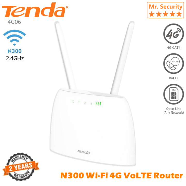Tenda 4G06 300 Mbps 4G LTE Router Volte Cat 4 Mobile Wi-Fi Router 4G ...