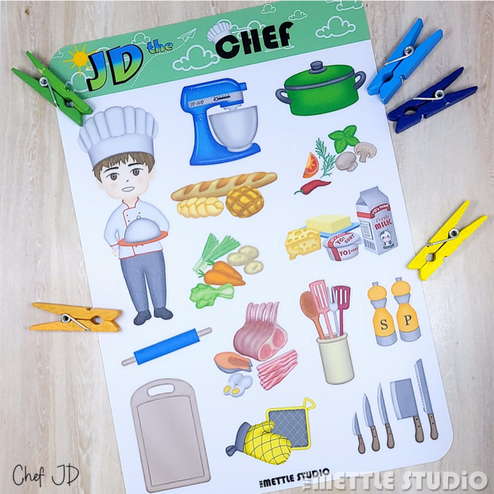 Boy Chef Sticker Sheet for Planners, Journals, Bujo, Scrapbook, Laptop ...