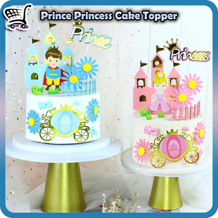 Prince Princess Cake Topper Birthday Topper Cake Decorations Kek Hiasan ...