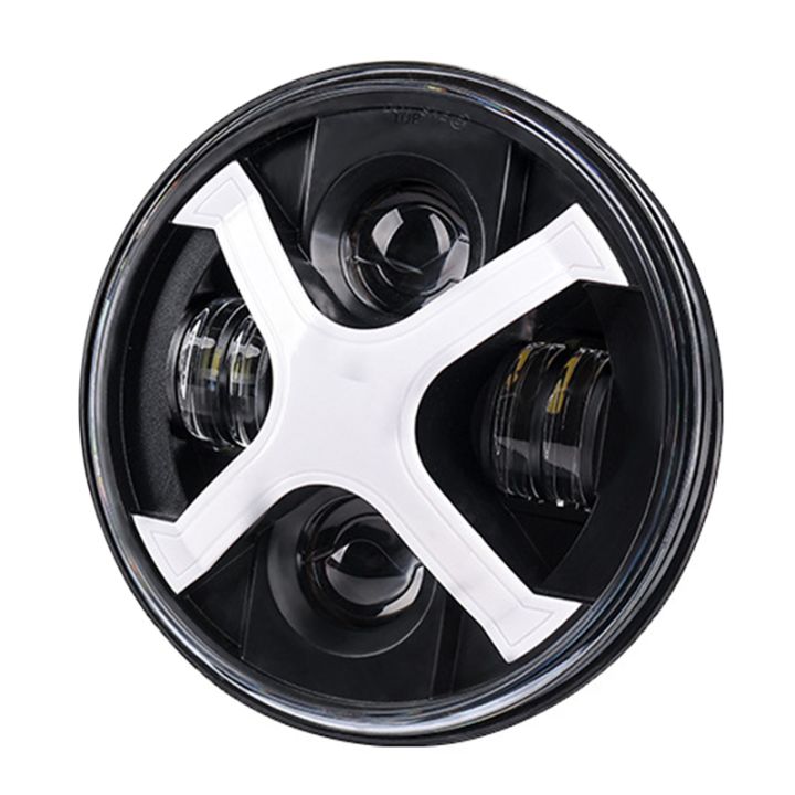 7 Inch Round LED Headlights DRL Hi/Lo Beam 50W 30W Ring Amber Angel Eye ...