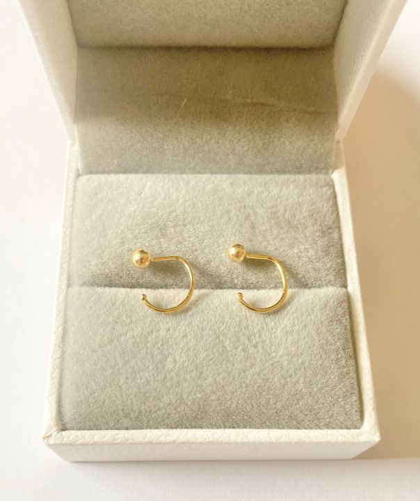 Pawnable 18K Gold Mini Ball Ear Huggies | Lazada PH