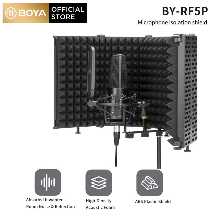 BOYA BY-RF5P Microphone Sound Absorbing Shield Broadcast Mic Adjustable ...