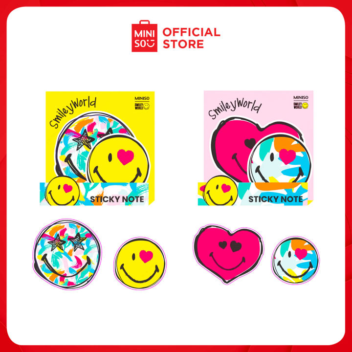 MINISO Smiley World Collection Sticky Notes (50 Sheets) (2 Assorted ...