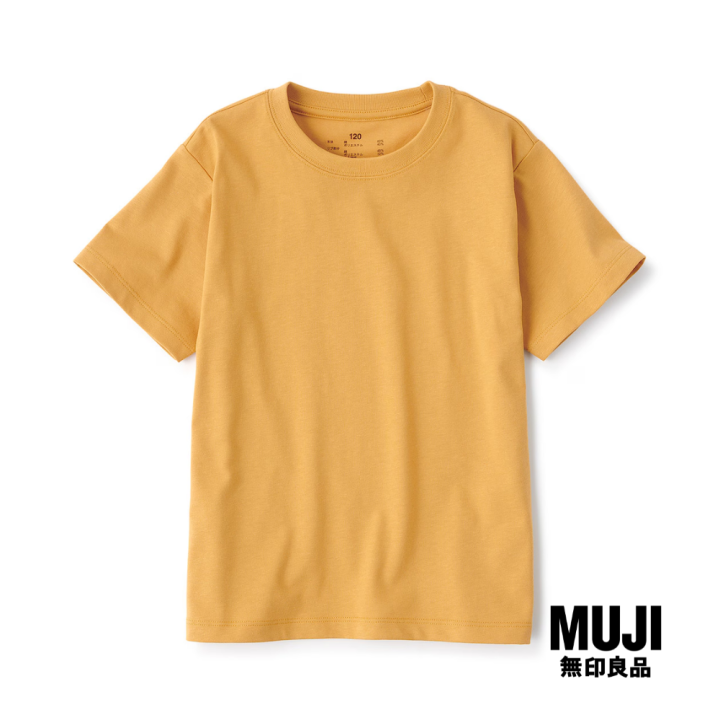 มูจิ เสื้อยืดคอกลมแขนสั้น เด็ก- MUJI Crewneck Short Sleeve T-Shirt (Kids 110-150) | Lazada.co.th