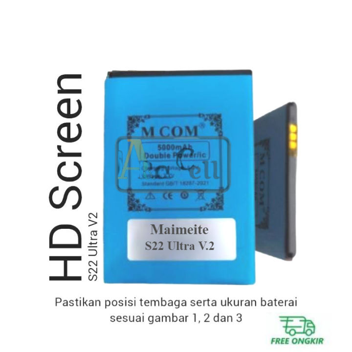 Baterai MCOM for HD Screen Maimeite S22 Ultra V2 (Tembaga Pinggir) Double Power 5000mAh batere ...
