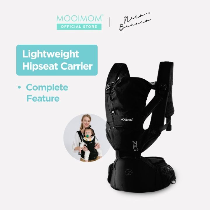MOOIMOM X Nero Bianco Lightweight Hipseat Carrier - Gendongan Bayi ...