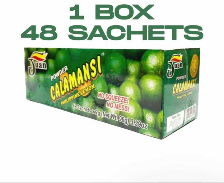 JUAN CALAMANSI JUICE POWDER, PHILIPPINE LEMON CALAMANSI POWDER 48' X 2g ...
