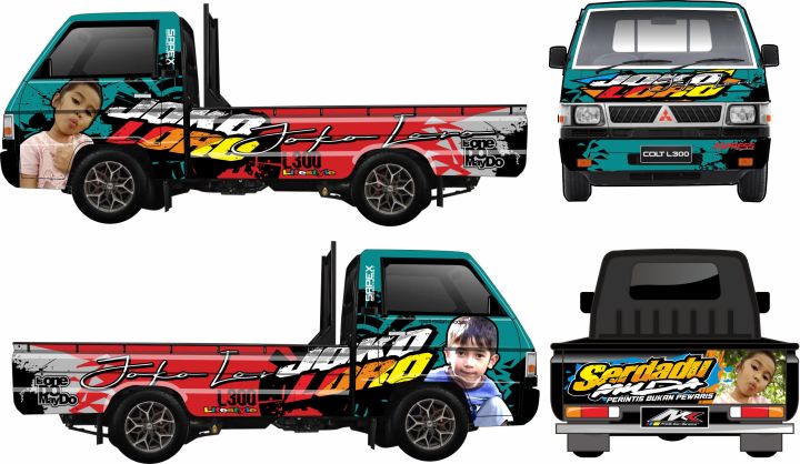 [NON COD] STIKER DECAL FULL BODY L300 ALL PICKUP CUSTOM BISA REQUEST ...