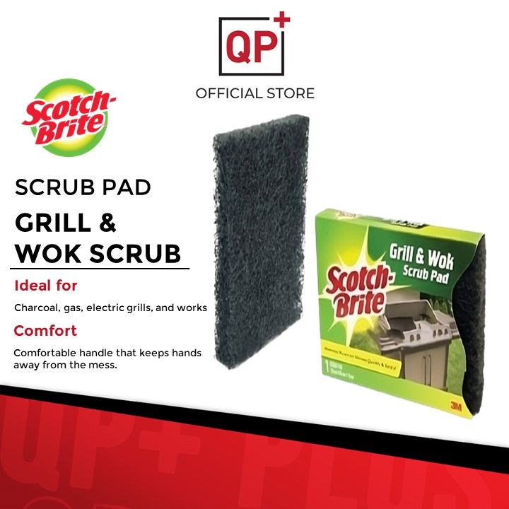 3M SCOTCH BRITE GRILL & WOK SCRUB PAD - HEAVY DUTY LONG LASTING KITCHEN ...