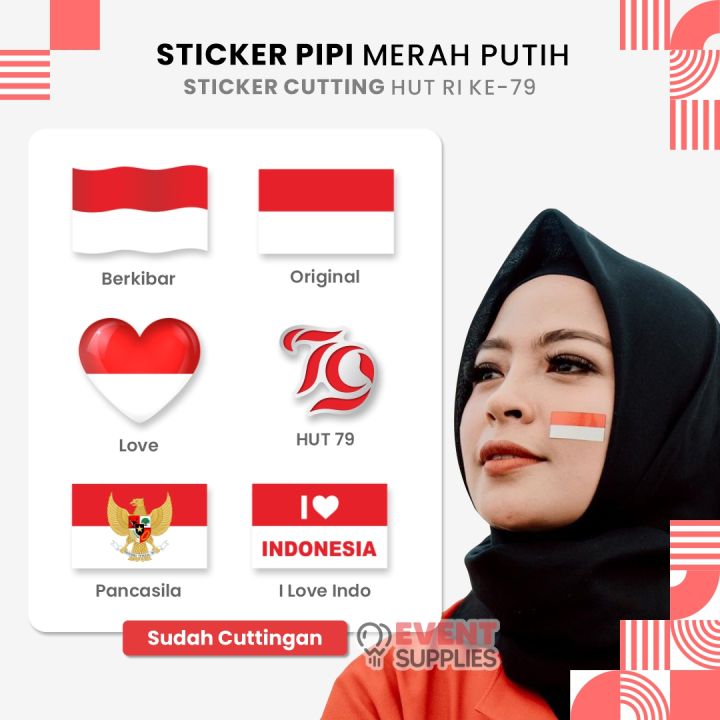 Sticker Pipi HUT RI Bendera Merah Putih / Stiker Kemerdekaan Indonesia ...
