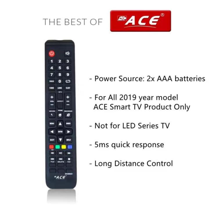 ACE 2619 Smart TV Remote Control for 2019 Year Model Only Ace Smart Tv ...