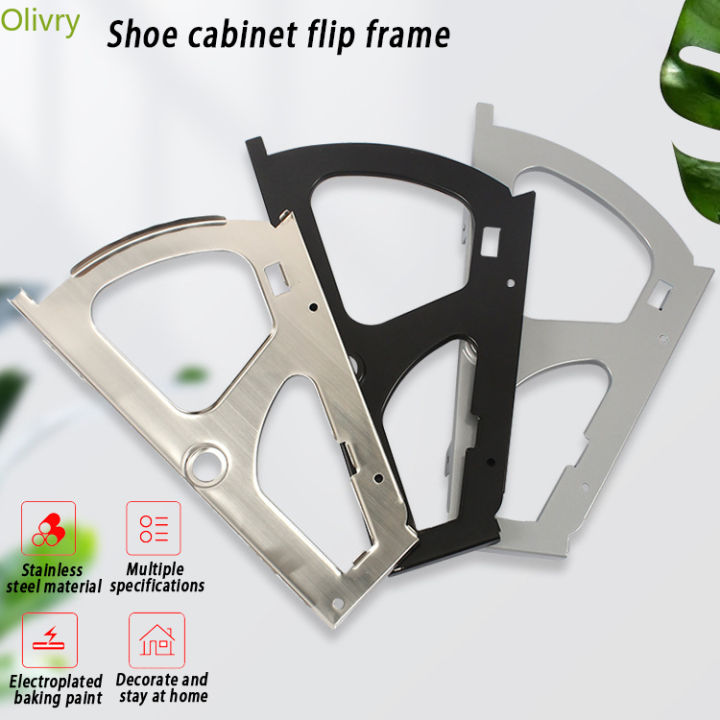 2Pcs Shoe Cabinet Hinges Steel 304 Shoe Rack Shelf Flip Rack Hardware ...