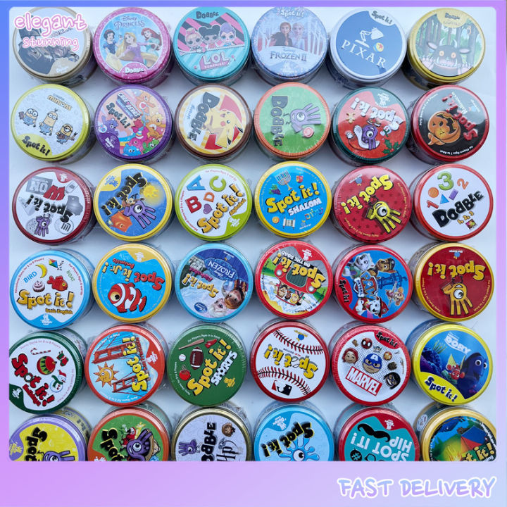 elegantstunning Spot It English Card Game Dobble Fun Family Matching ...