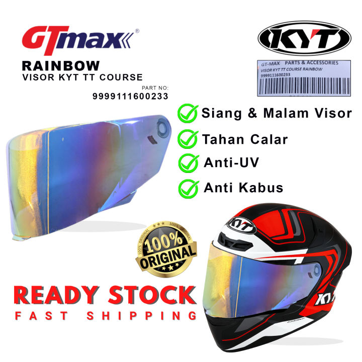 100% ORIGINAL KYT TT COURSE VISOR / KYT FULLFACE VISOR TT-COURSE SMOKE ...