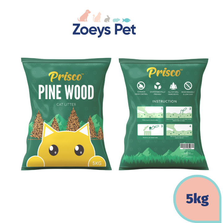 Prisco Pinewood Cat Litter 5kg (Odour Control/ Dust Free) | Lazada