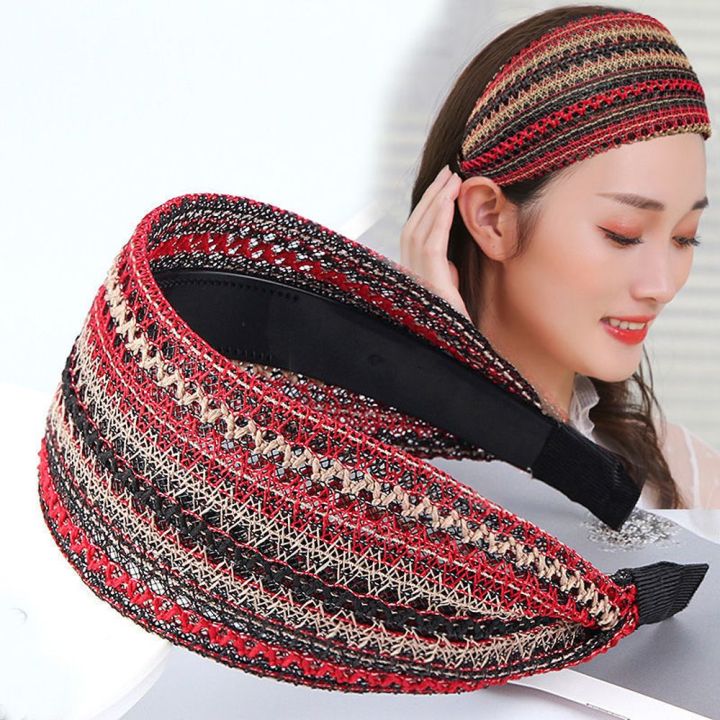 Sanhuiwu Simple Retro Colorful Wash Face Summer For Mom Women Hair Band