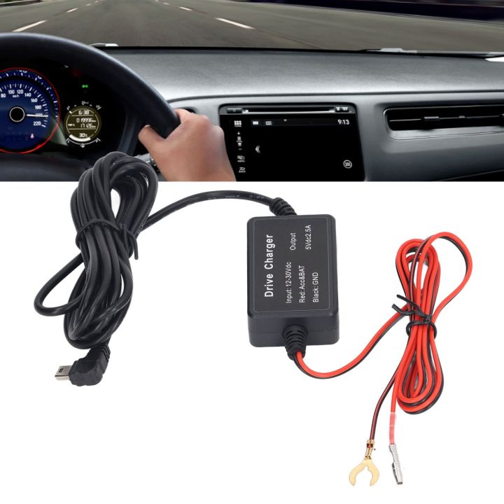 ชุดสายไฟ Dash Cam 12V-30V ถึง 5V 11.6V การป้องกันแรงดันไฟฟ้าต่ำ หลักฐานความร้อนสูงเกินไป Dashcam ...