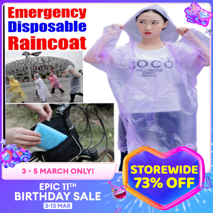 One Time Use Adult Travel Outdoor Disposable Semi Rain Coat Plastic ...