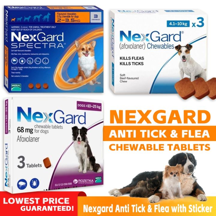 Nexgard for dog Anti Tick, Flea, Mange and Deworming Chewables for Dogs ...