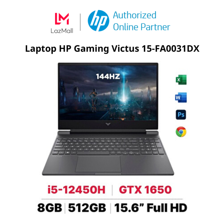 Laptop HP Victus 15-fa0031dx (Core i5-12450H, Ram 8GB, 512GB SSD, GTX 1650, FHD 144Hz) | Lazada.vn