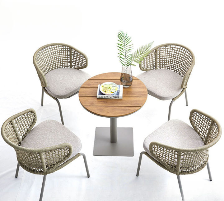 Outdoor Desk-Chair Leisure Rattan Chair Combination Outdoor Garden ...