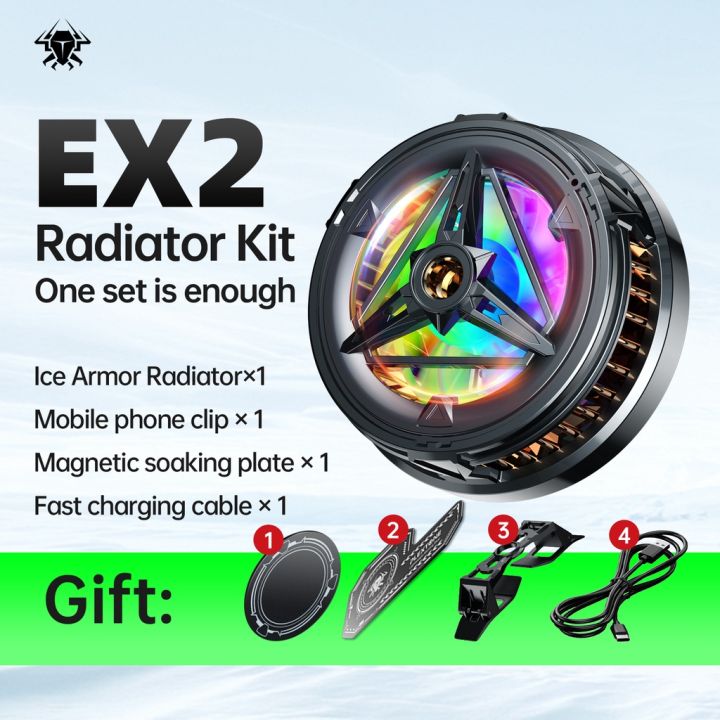 PLEXTONE HeatSink EX2 Mobile Phone Gaming Radiator Cooling Fan Hurricane turbofan Cooler ...