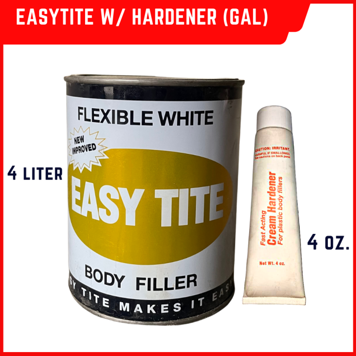 EASY TITE BODY FILLER FLEXIBLE WHITE 1 GALLON W/ HARDENER SET (ETG ...
