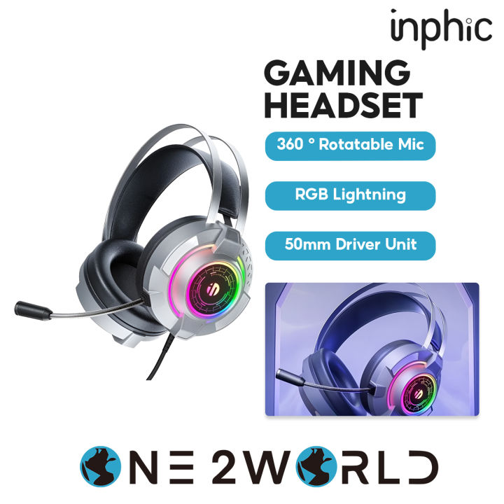 INPHIC G2 USB Wired Headphone Gaming Headset with 360 ° Rotatable ...