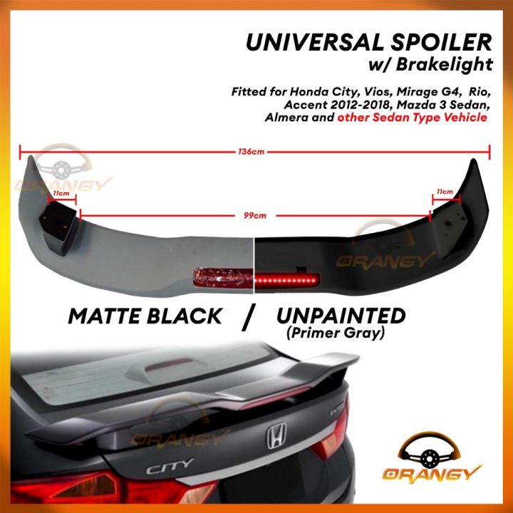 Universal Modulo Style Spoiler With Brake Light FITS CITY, G4 , VIOS ...
