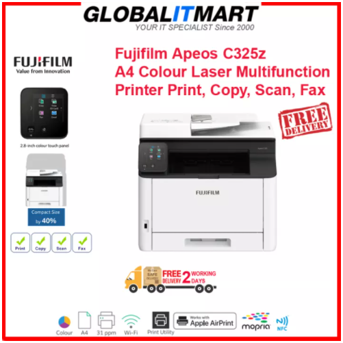 Fujifilm Apeos C325z A4 Colour Laser Multifunction Printer Print, Copy ...