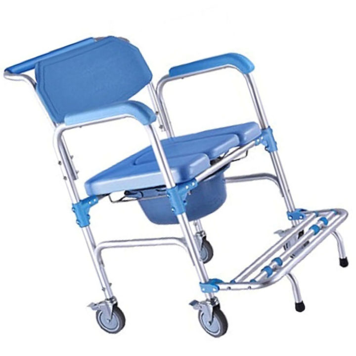 Shower Commode Wheelchair Waterproof Rolling Shower Chair with Padded ...