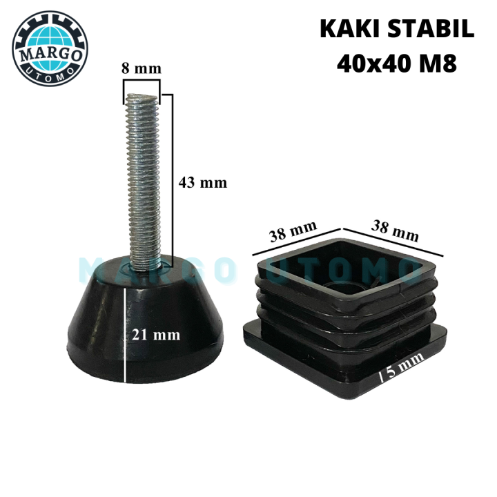 Adjuster Kaki Stabil D40 T43 dan Plastik Kotak Hollow Holo 4x4 40x40 M8 ...