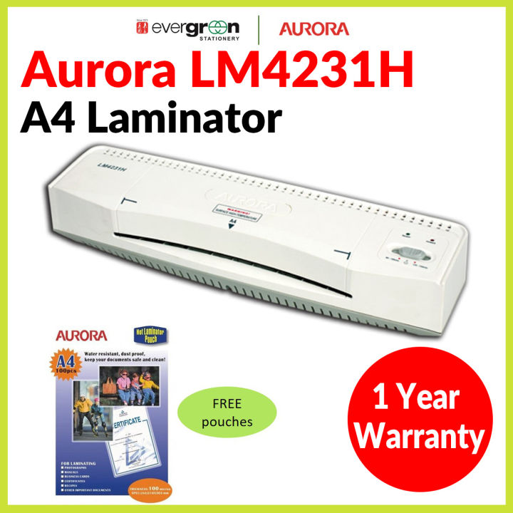 Aurora A4/A3 Laminator with free A4 pouch | LM4231H / LM3231H | Lazada Singapore
