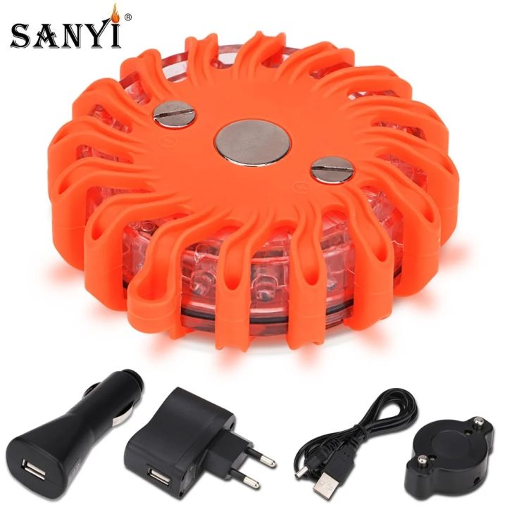 16 Leds Flashlight Emergency Light Road Flare Flashing Safety Warning ...