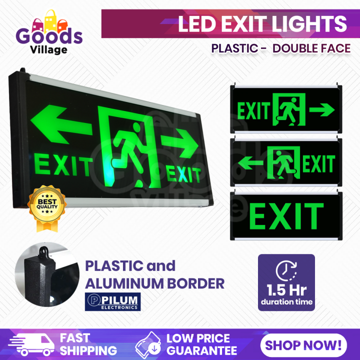GOODS VILLAGE LED Automatic Emergency Safety EXIT Sign Light - PLASTIC ...