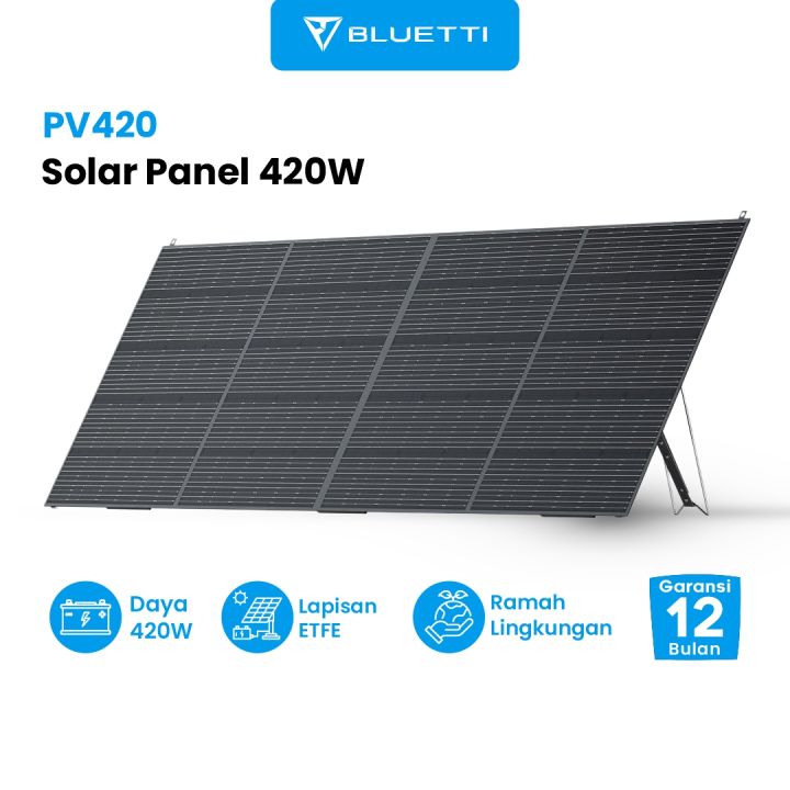 Solar Panel 420W BLUETTI PV420 Panel Surya Portable ETFE Garansi ...