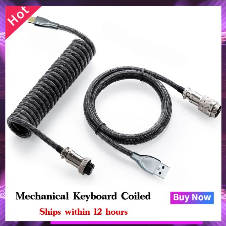 Mechanical Keyboard Coiled Cable Wire Type C USB Cable Computer ...